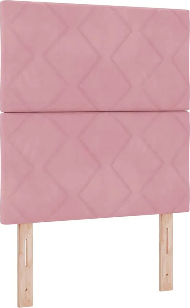Postel s boxspringem s čelo Růžová 200 x 80 cm samet 3344545