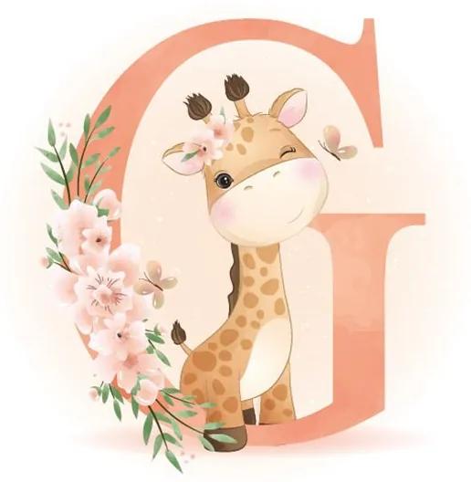 Plakát Písmeno G a žirafka