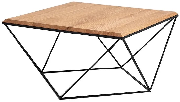 Nordic Design Přírodní konferenční stolek Deryl 80x80 cm s černou podnoží