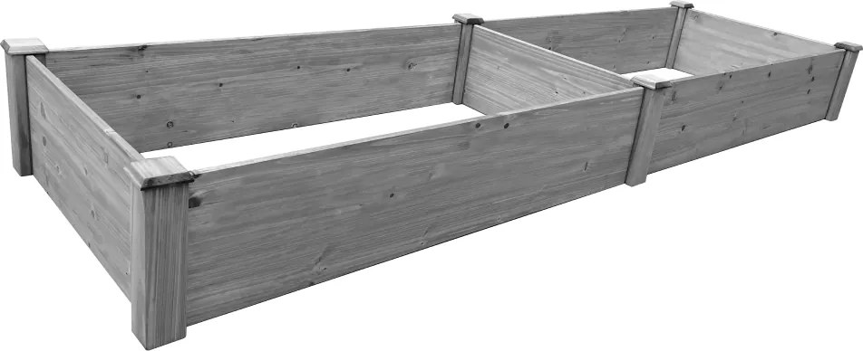 Vyvýšený záhon, dřevo, šedá, JELNO
