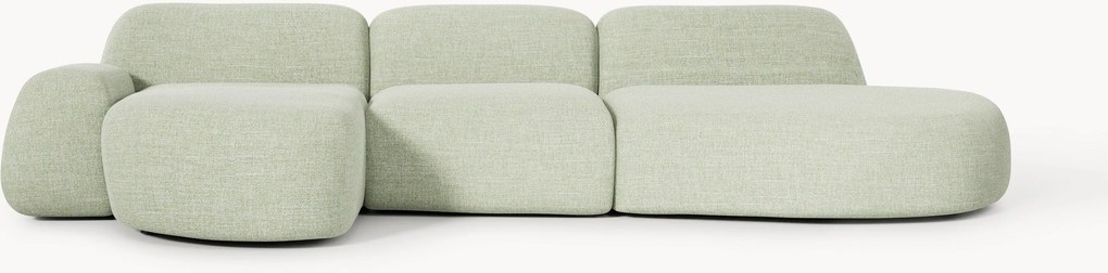 Modulární rohová bouclé pohovka Wolke, 4místná