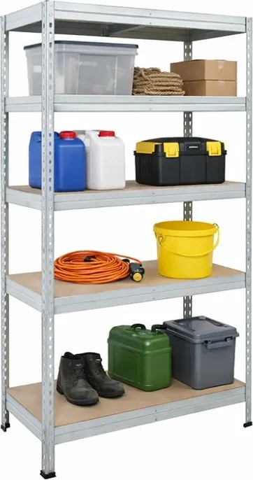 Akce 3x Regál 183x60x40 cm zinkovaný 5-policový, nosnost 100 kg, RIVET