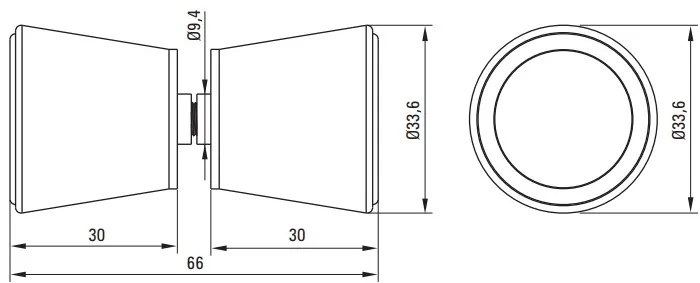 Deante Deante, Klika sprchových dveří - kulatá, černá matná, DEA-XKCK3HN00