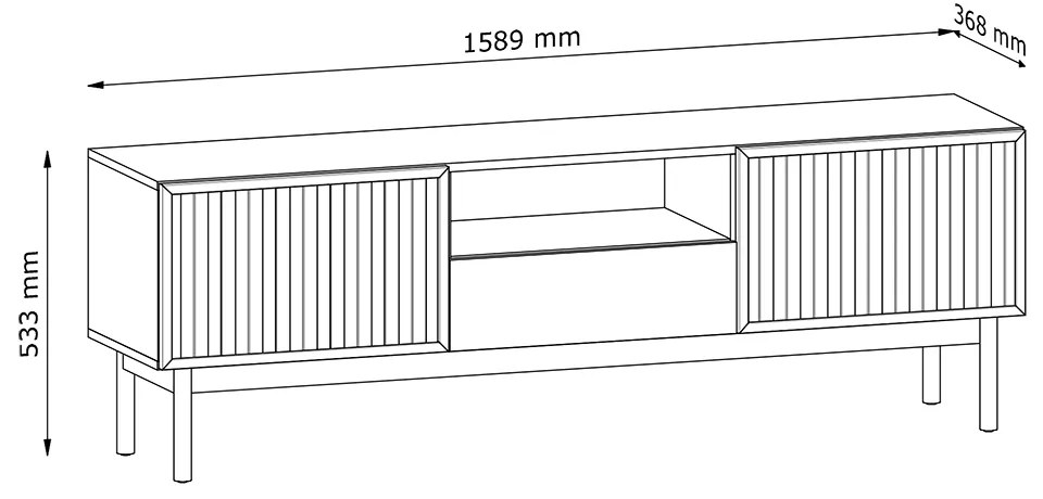 SAORI | TV stolek RTV | 158,9 cm | dub cremona
