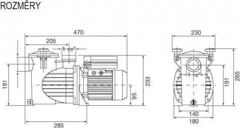Vagnerpool Bazénové čerpadlo Preva 25 - 230V, 4 m3/h, 0,16 kW