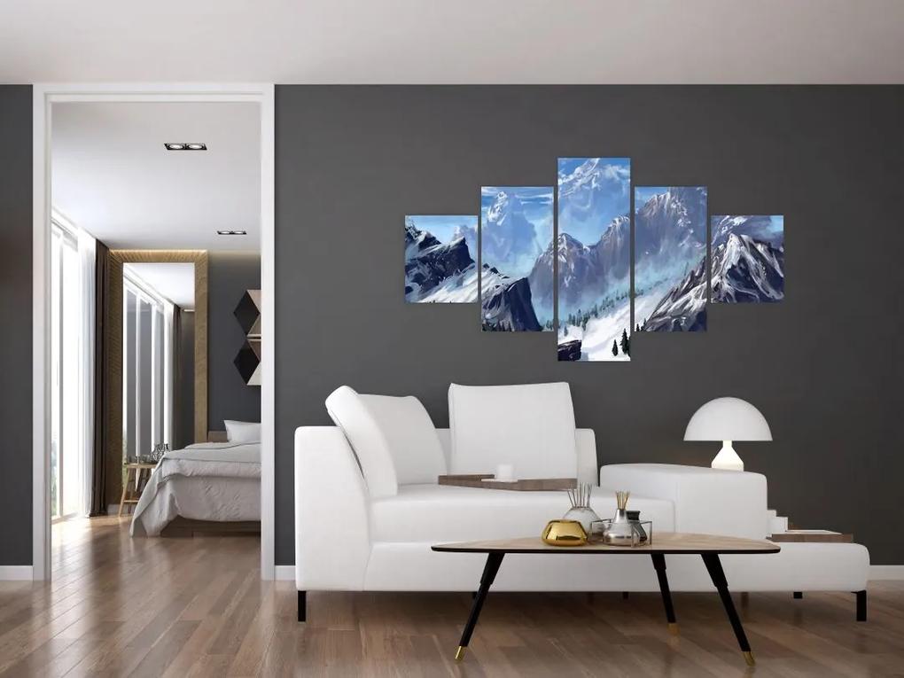 Obraz - Malované hory (125x70 cm)