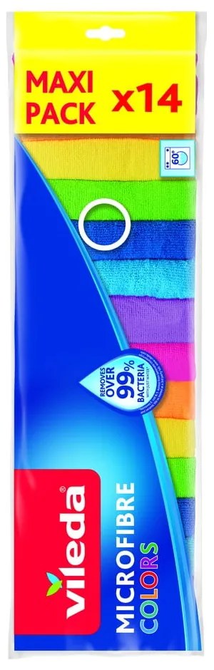 Hadříky z mikrovlákna v sadě 14 ks Colors – Vileda