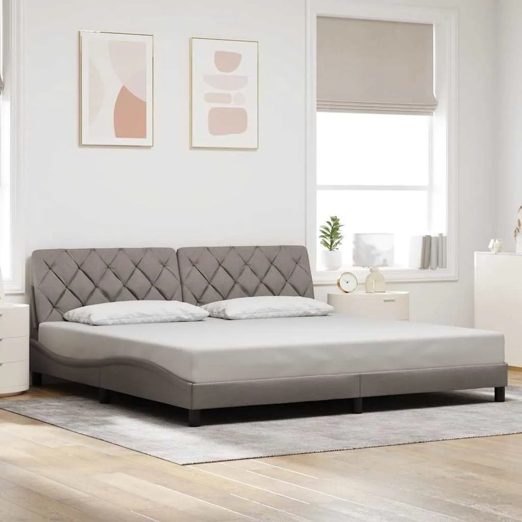 Rám postele bez matrace taupe 200 x 200 cm textil 3310626
