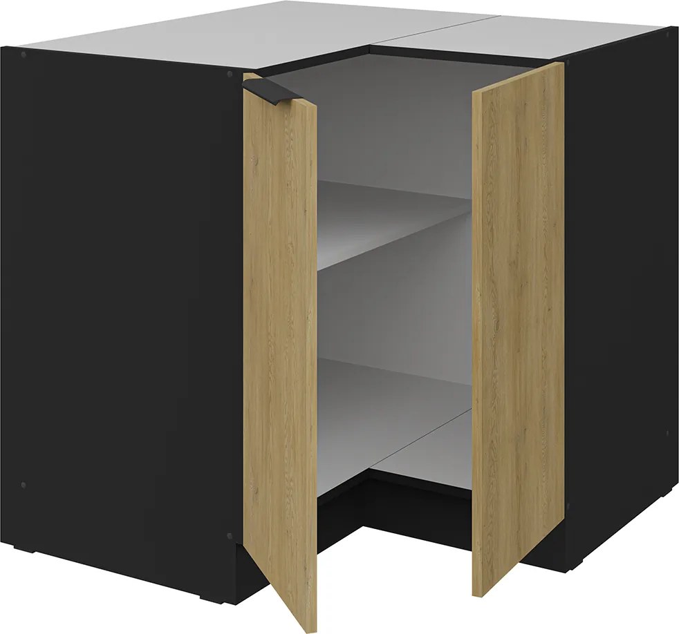 CREMONA cc | dolní skříňka 90x90 DN 2F rohová s policí | 90x90 cm | černá/cremona