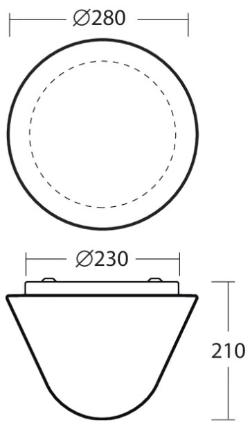 Osmont Draco 2, stropní svítidlo, 1x100W E27, prům.28cm