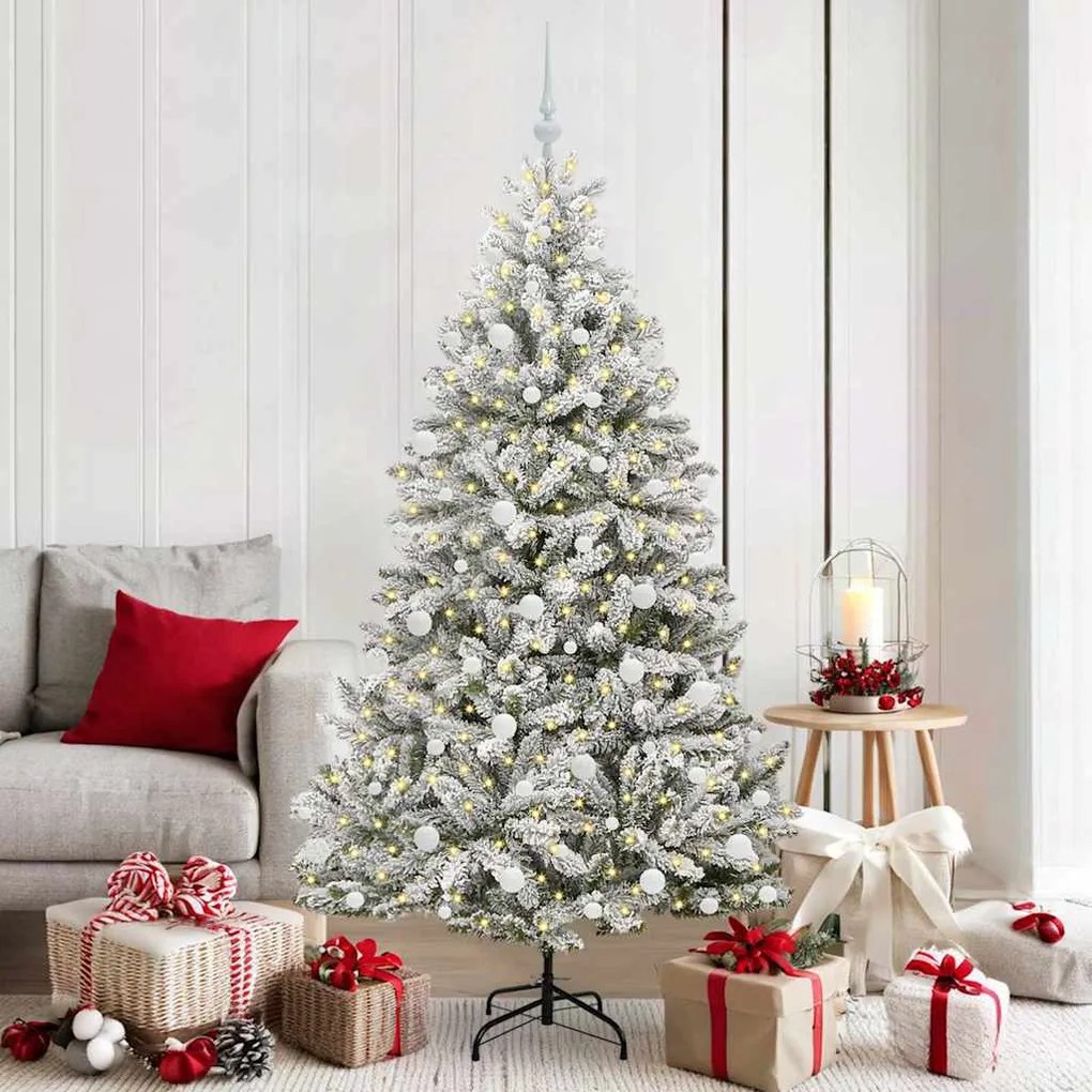 Umělý vánoční stromeček 180 cm 300 LED Teplá bílá PVC a ocel 3395751