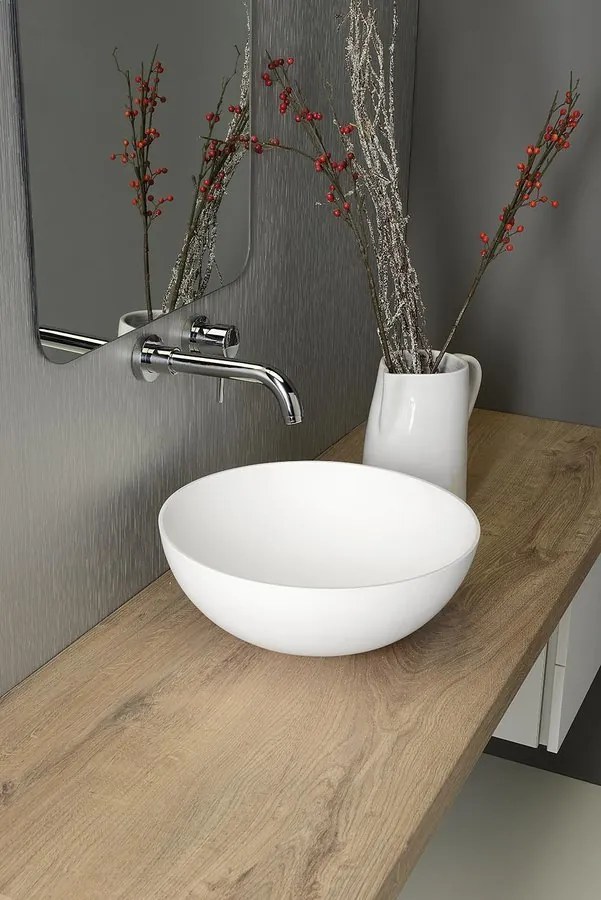 Sapho Sapho, THIN umyvadlo na desku Ø 39 cm, bílá mat, WN185
