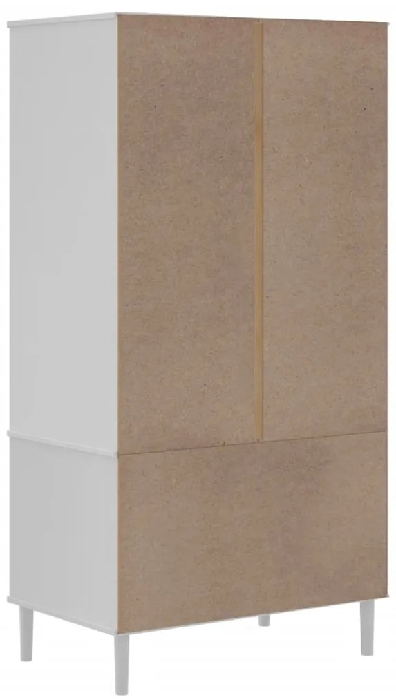 Šatní skříň SENJA ratanový vzhled bílá 90x55x175 cm borovice - Default Title