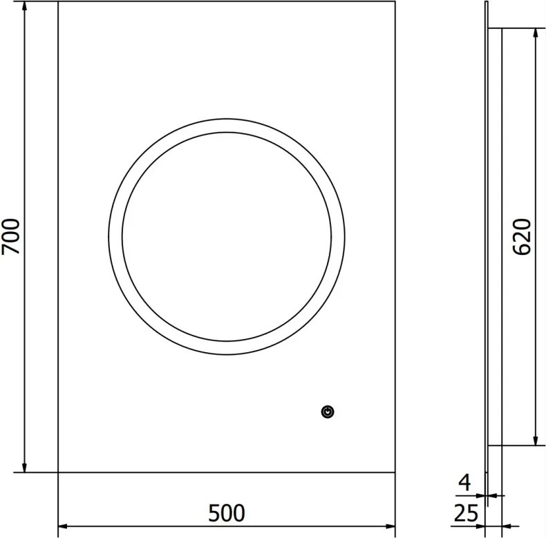 Mexen Koga osvětlené koupelnové zrcadlo 50 x 70 cm, LED 6000K, anti-pára - 9821-050-070-611-00