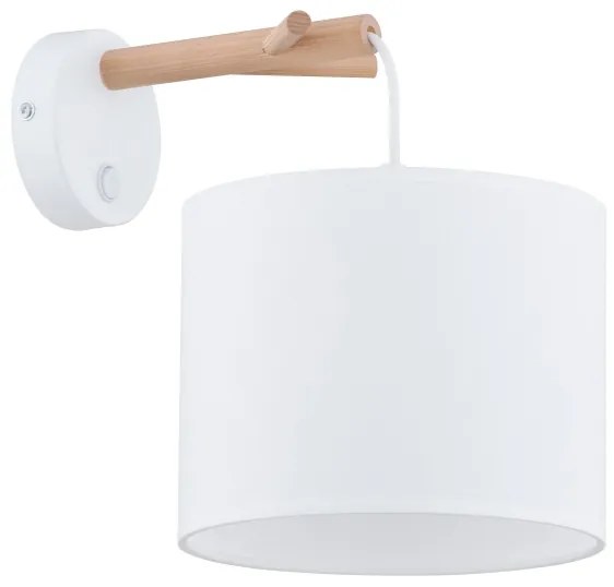 TK LIGHTING Nástěnné svítidlo - ALBERO 6552, 230V/15W/1xE27, bílá/borovice