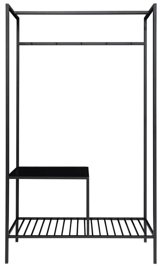 Černý šatní víceúčelový regál se 2 policemi House Nordic Vita, 170 x 101 cm