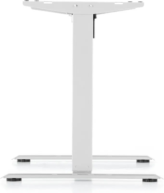 Výškově nastavitelný stůl OfficeTech A, 120 x 80 cm, bílá podnož, buk