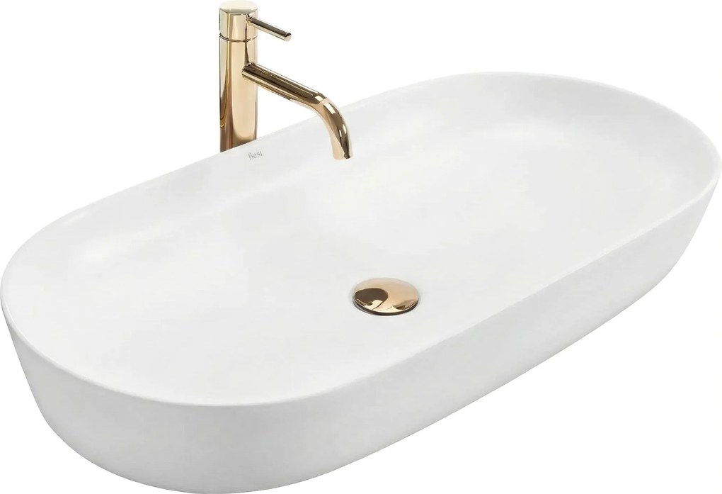 Rea Cleo, umyvadlo na desku 810x410x135 mm, bílá lesklá, REA-U0563