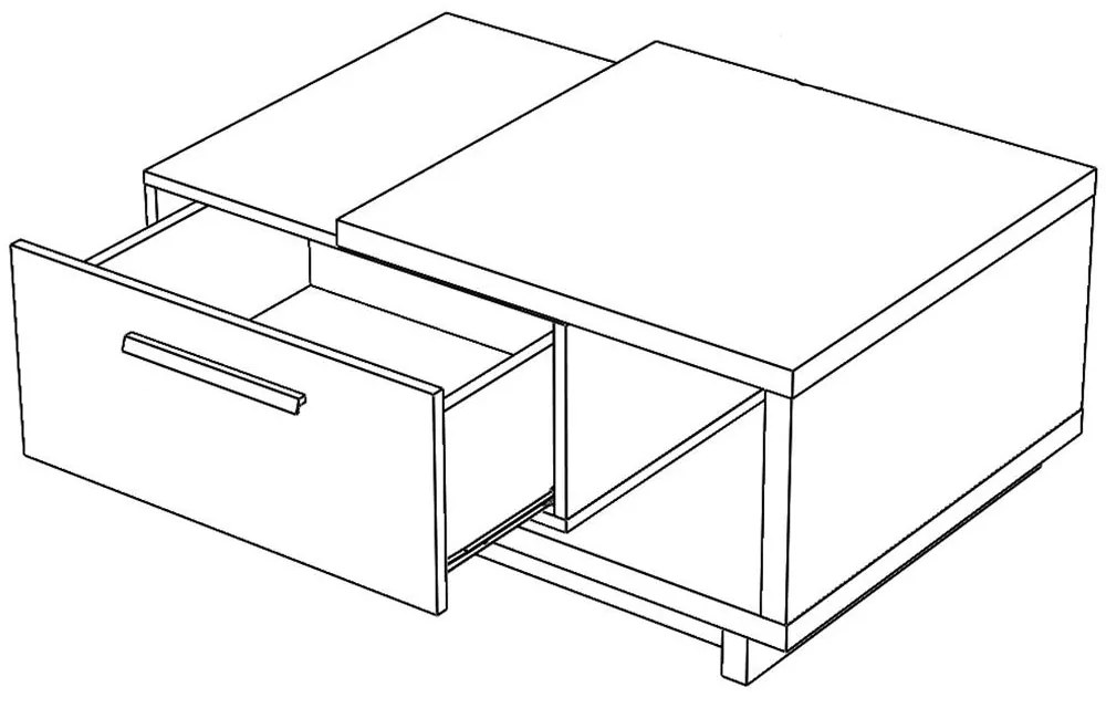 INES | konferenční stolek IN-03 | 120x60 cm | artisan/černá