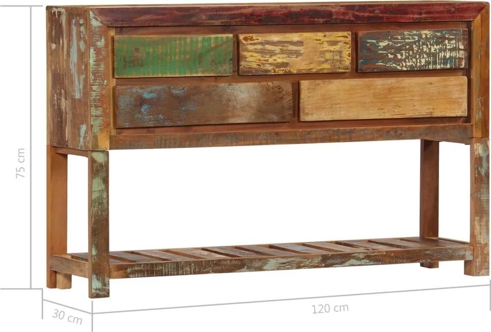 vidaXL Příborník 120 x 30 x 75 cm masivní recyklované dřevo [247478]