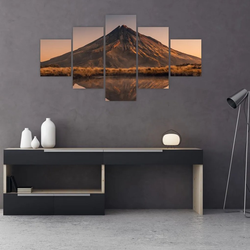 Obraz odrazu hory Taranaki, Nový Zéland (125x70 cm)