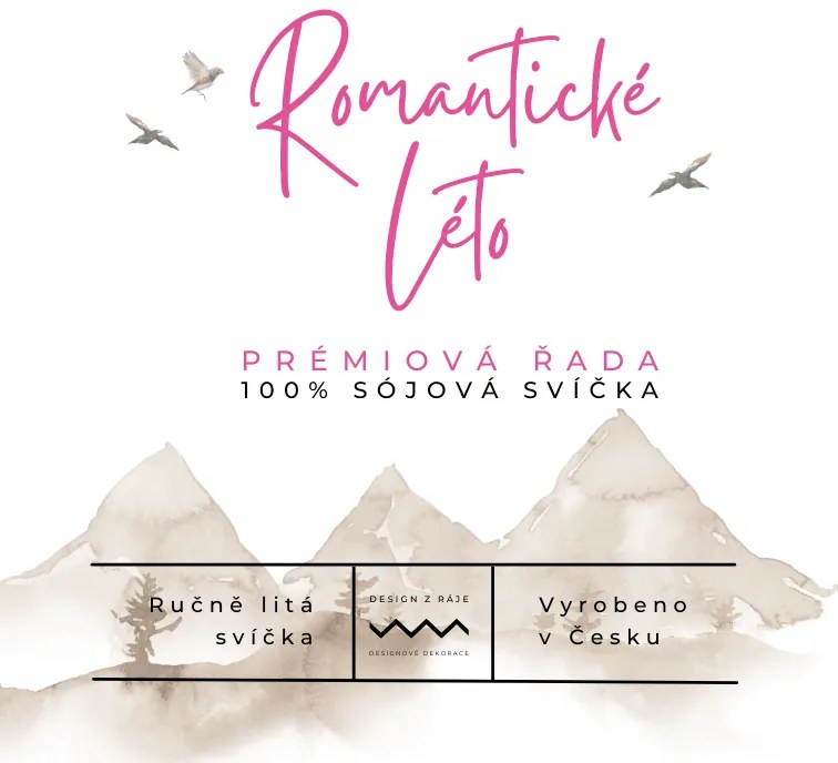 Romantické léto, prémiová sójová svíčka 120g (S)