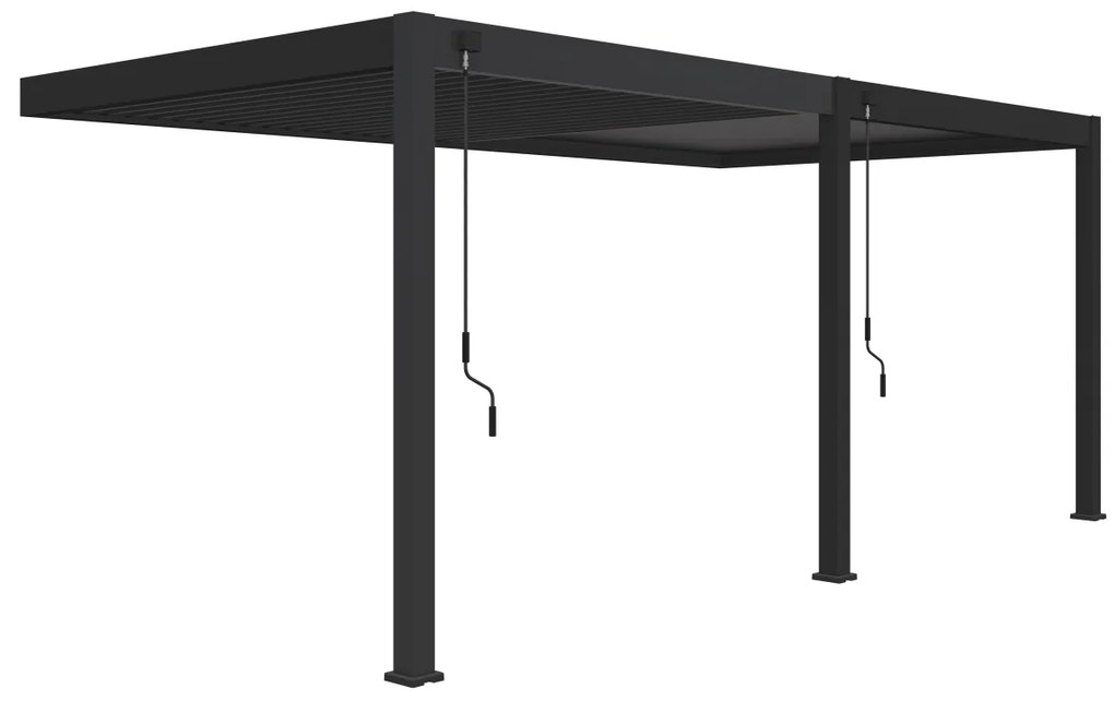 Outdoor Creations Hliníková pergola na stěnu s lamelami ORION 360x530cm 3 stojky Barva: Bílá RAL 9016