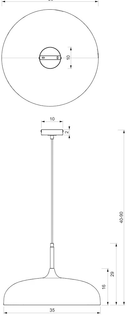 Závěsné svítidlo Lincoln, 1x zlaté/bílé kovové stínítko, (fi 35cm), w/g