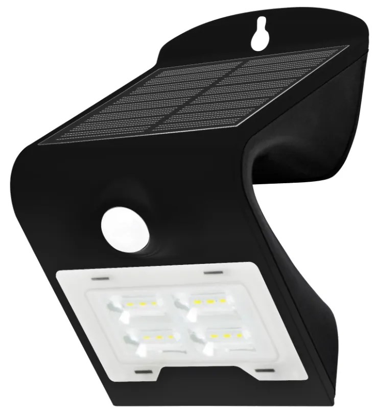 Solární nástěnné svítidlo se senzorem LED/2W IP65 černé