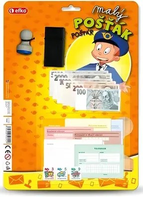 EFKO Hrací set Malý pošťák / Hra na profese pošťáka / Razítko, složenk