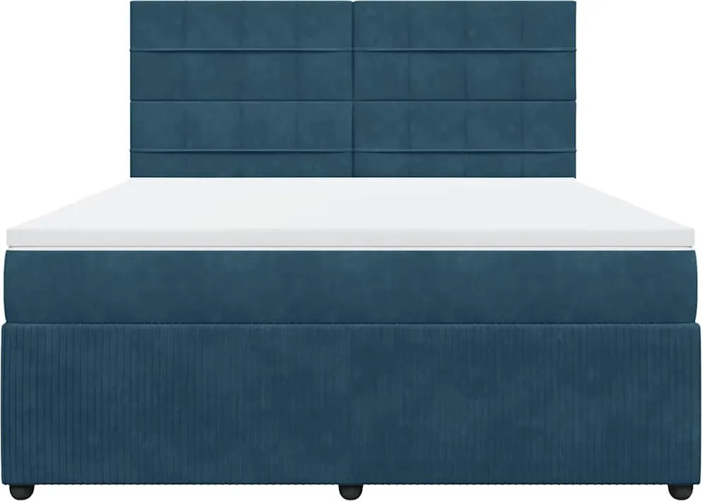 Box spring postel s matrací modrá 180 x 200 cm samet 3294710