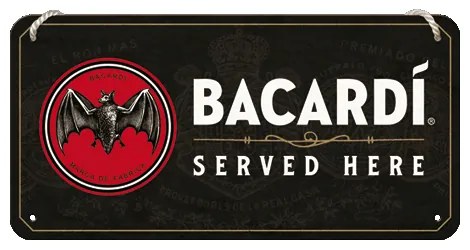 Postershop Závesná cedule: Bacardi Served Here- 20x10 cm