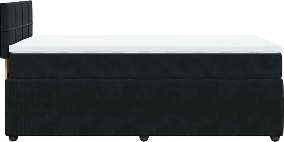 Box spring postel s matrací černá 80 x 200 cm samet 3289892