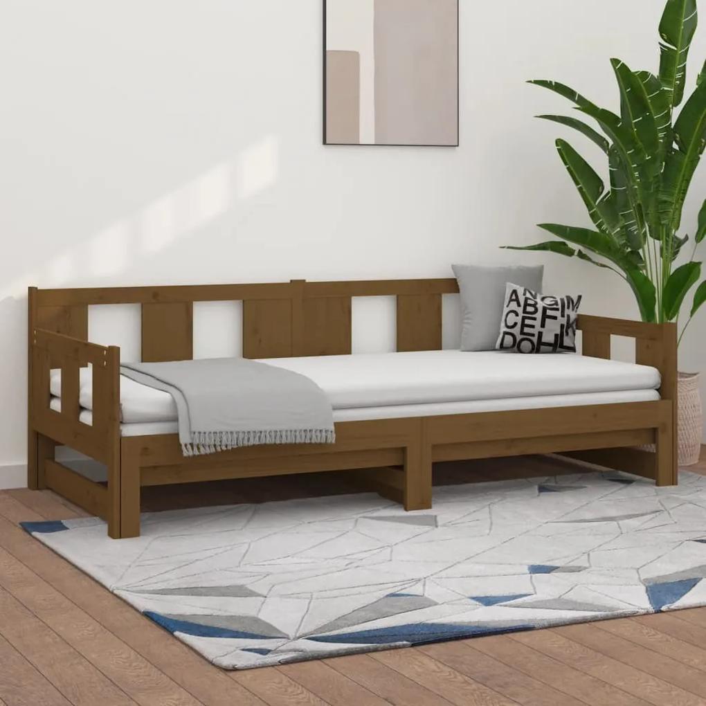 vidaXL Výsuvná postel masivní borovice 2x (90 x 200) cm [820283] Barva: Černá