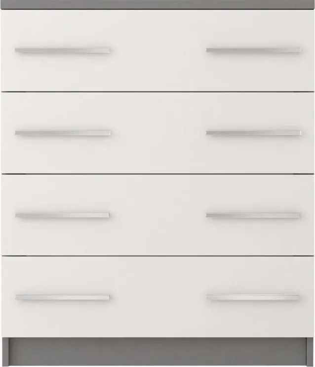 IDZ Komoda OMEGA II 4S 02, 80 cm Bílá/Grafit