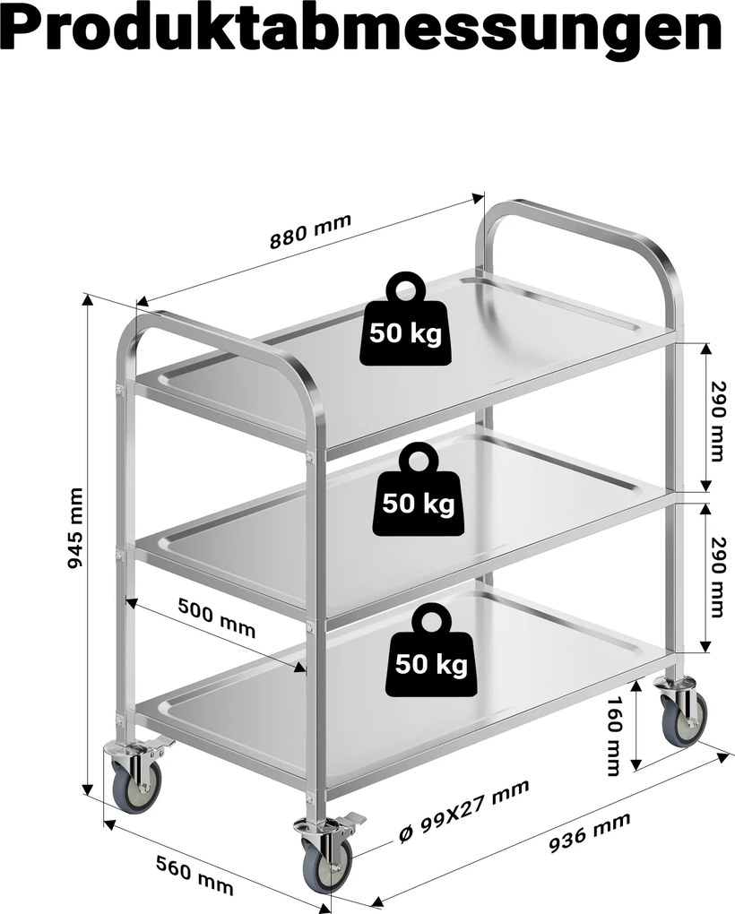 Servírovací vozík XPOtool – 150 kg (61906)