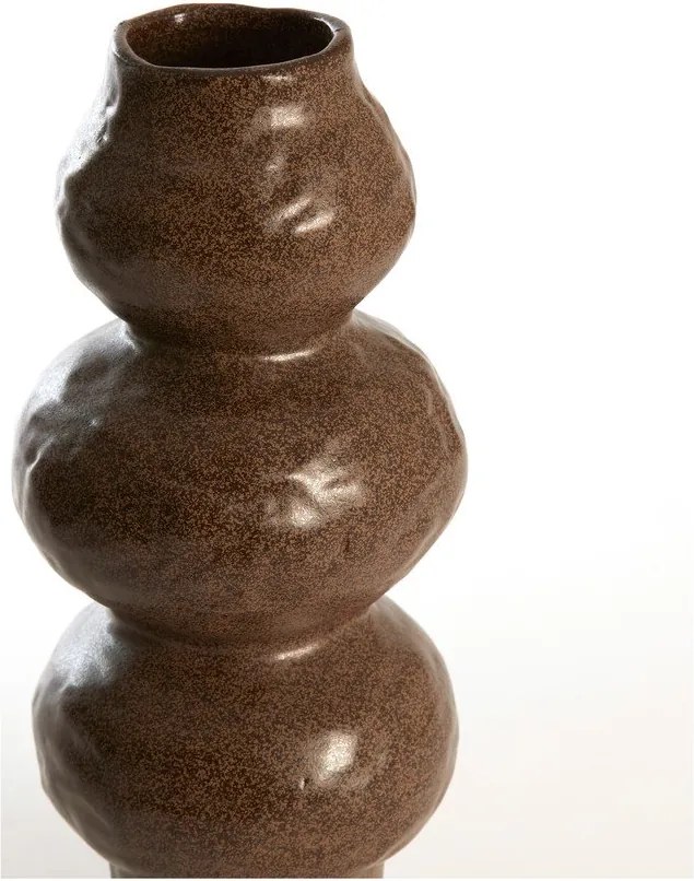 Hnědá keramická váza (výška 33,5 cm) Rogano – Light & Living