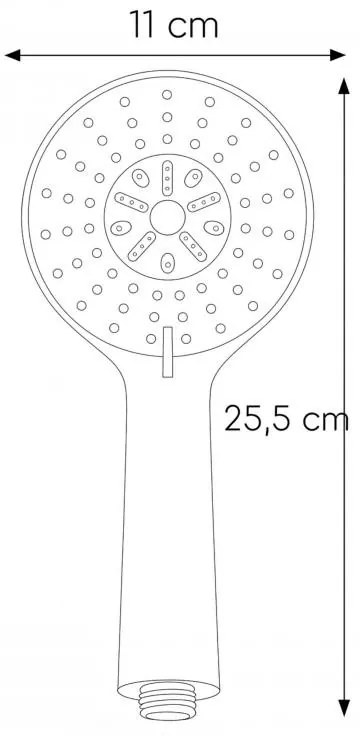 Erga Samba, 5-funkční ruční sprchová hlavice, chromová, ERG-YKA-BP.SAMBA-CHR
