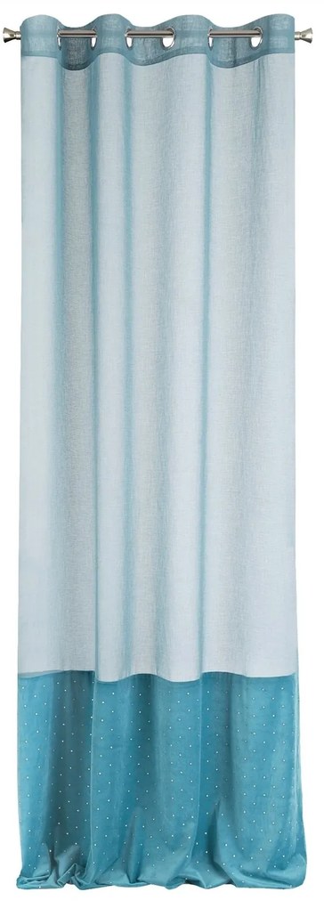 ZÁVĚS NA KROUŽCÍCH JOLIE1 140X250 CM TYRKYSOVÁ
