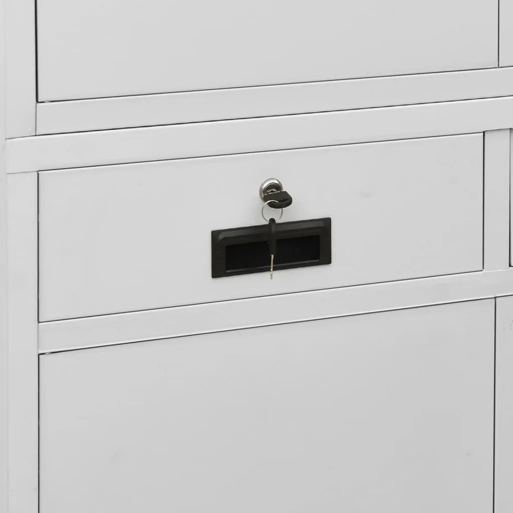 Kancelářská skříň světle šedá 90 x 40 x 180 cm ocel - Default Title