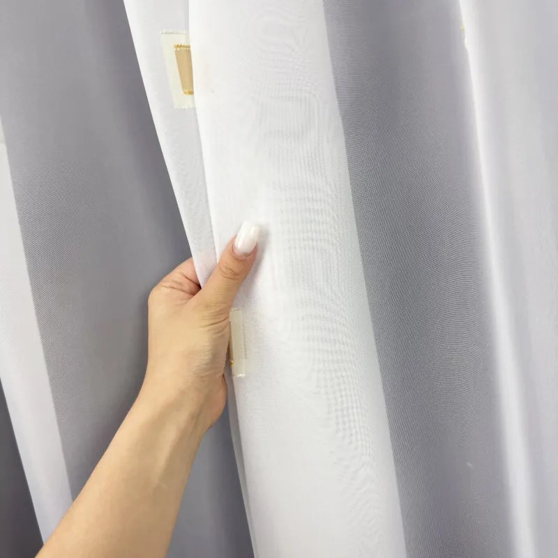Voálová záclona s geometrickým designem metraž - Ervi 1160-1