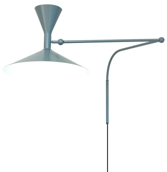 Nemo Lampe de Marseille, šedá nástěnná lampa s přímým a nepřímým světlem, 2x70W E27, max 166cm