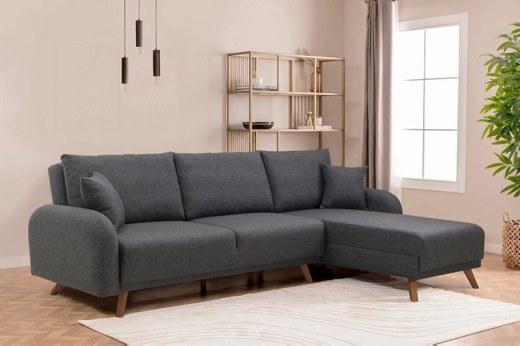 Hanah Home Rohová pohovka HERA antracitová pravá 297 cm