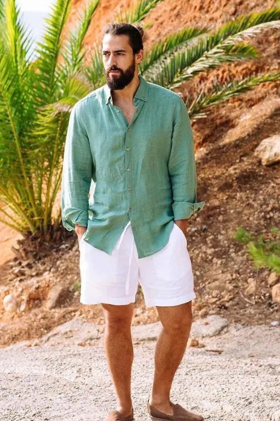 Magic Linen Pánská Lněná košile Nevada Matcha Green Velikost: XXL