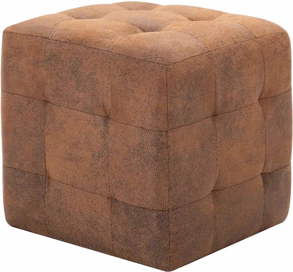 Noční stolky 2 ks hnědé 30 x 30 x 30 cm umělá broušená kůže 249014