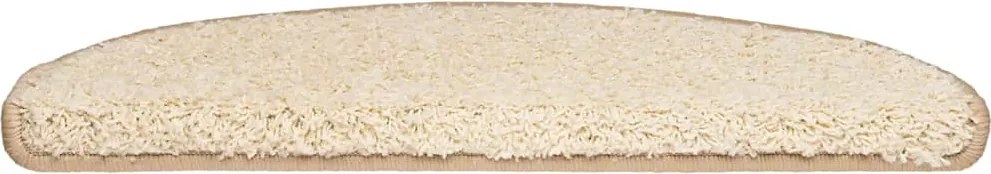 Schodové rohože 30 ks 65 x 21 x 4 cm krémové, půlkulaté, velké 3365816