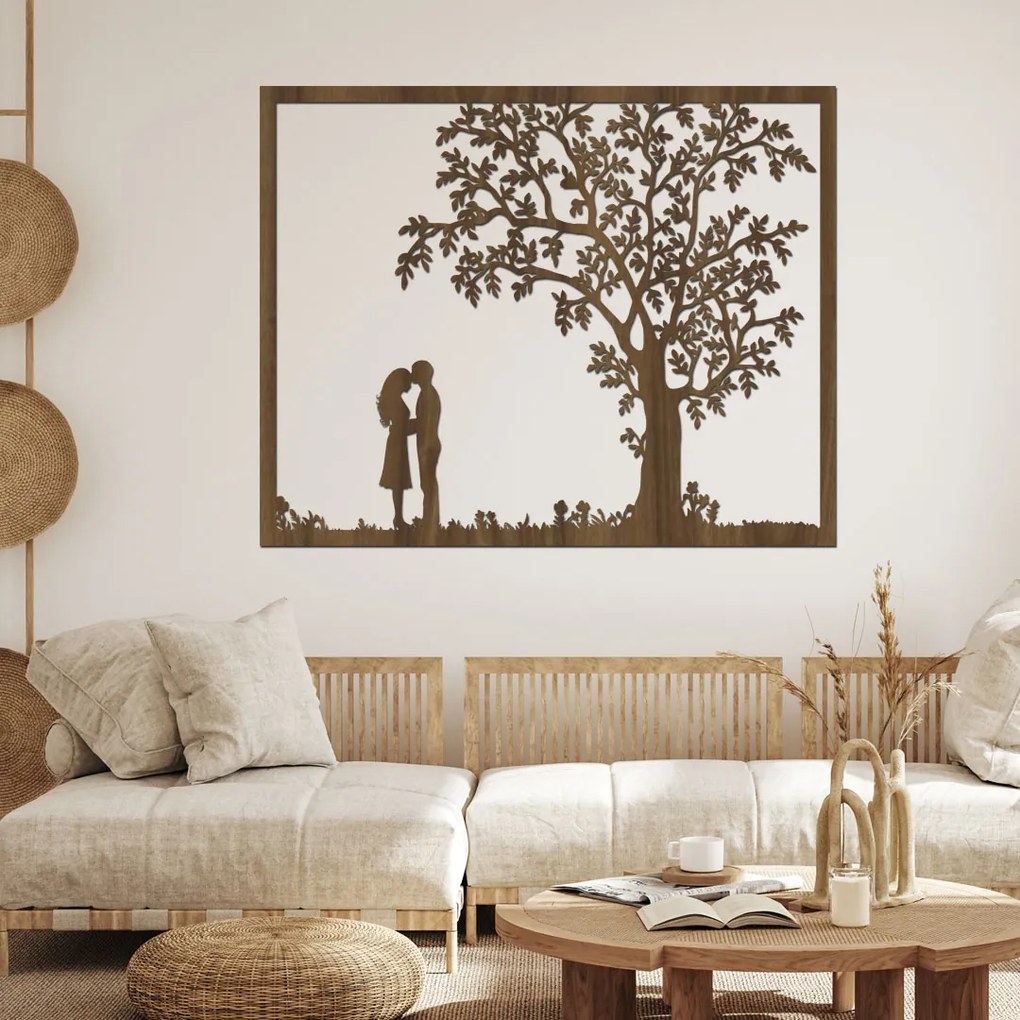 dřevo života Dřevěný strom na zeď SOUZNĚNÍ Rozměry (cm): 40x32, Barevný vzor: Bílá