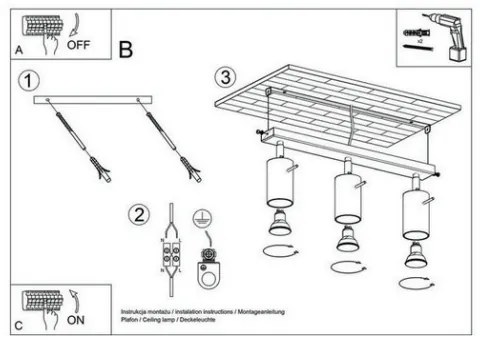 Bodové svítidlo SOLLUX Ring 3 GU10 3x40W bez zdroje SL.0093 černá
