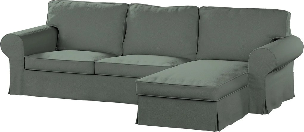 Potah na pohovku IKEA Ektorp 2-místná s lenoškou barva zelená látka pletený vzor