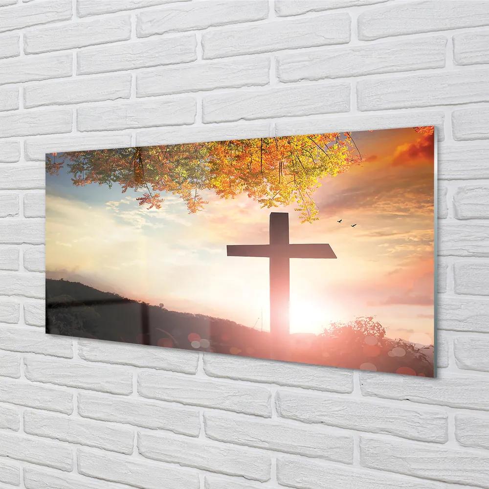 akrylový obraz cross tree 140x70 cm